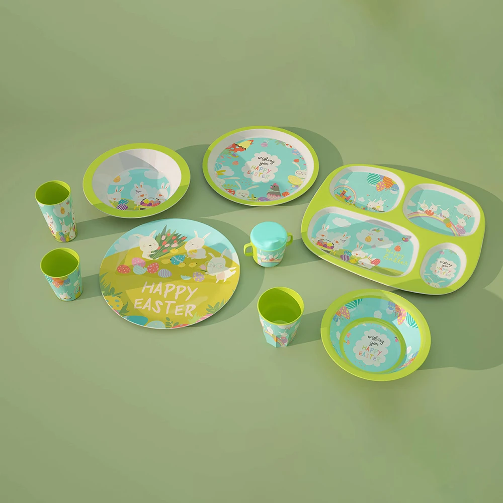 Cartoon Print Melamine Children Dinnerware Melamine Dinner Set Kids ...