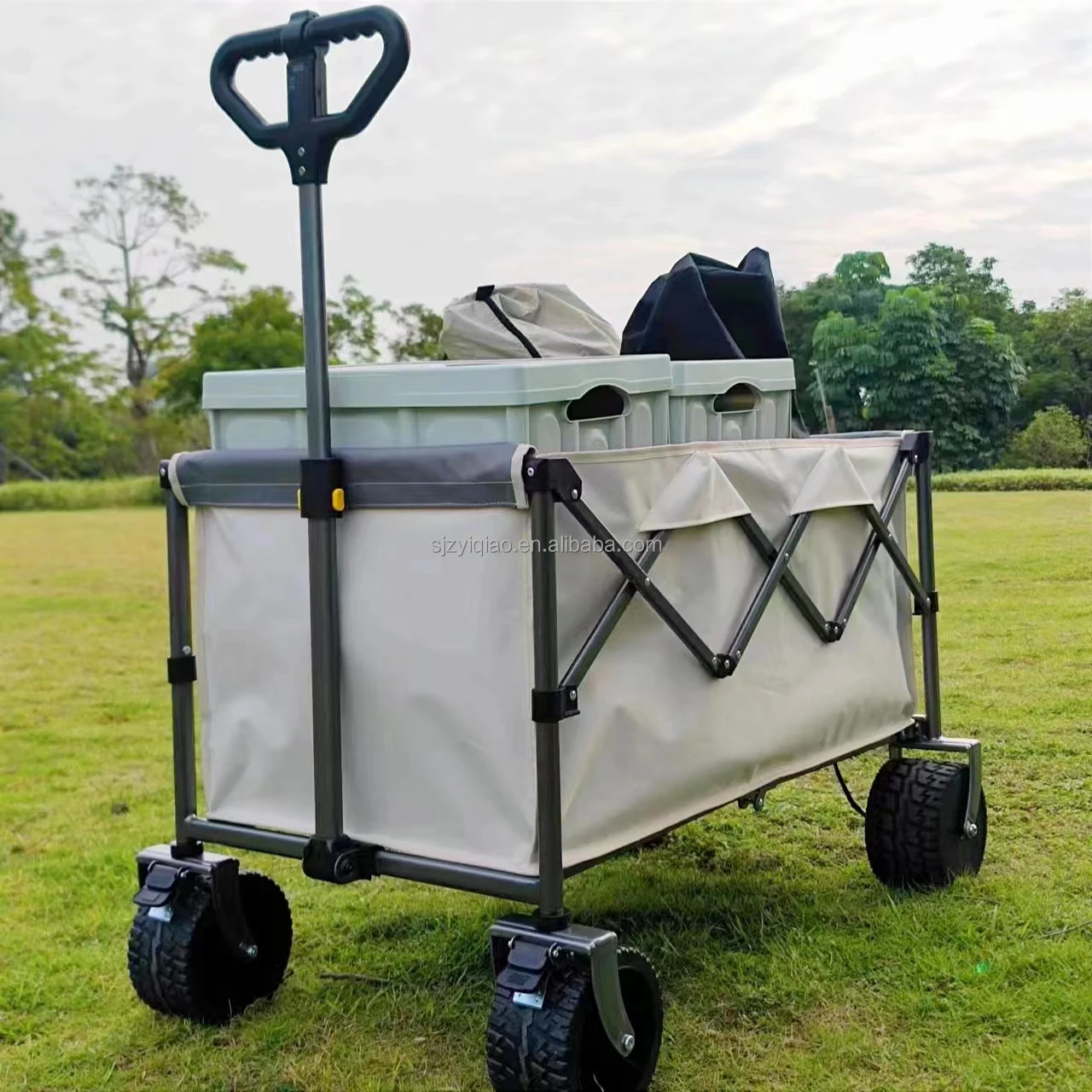 2023 Folding Electric Trolley Camping Carts 4 Wheel Camping Carts Long ...