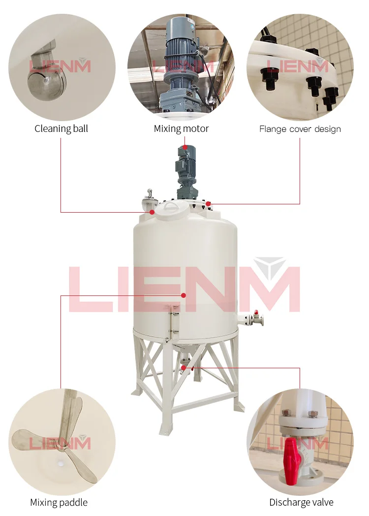 LIENM 1000L HDPE Liquid Stirring Mixer - Efficient & Durable