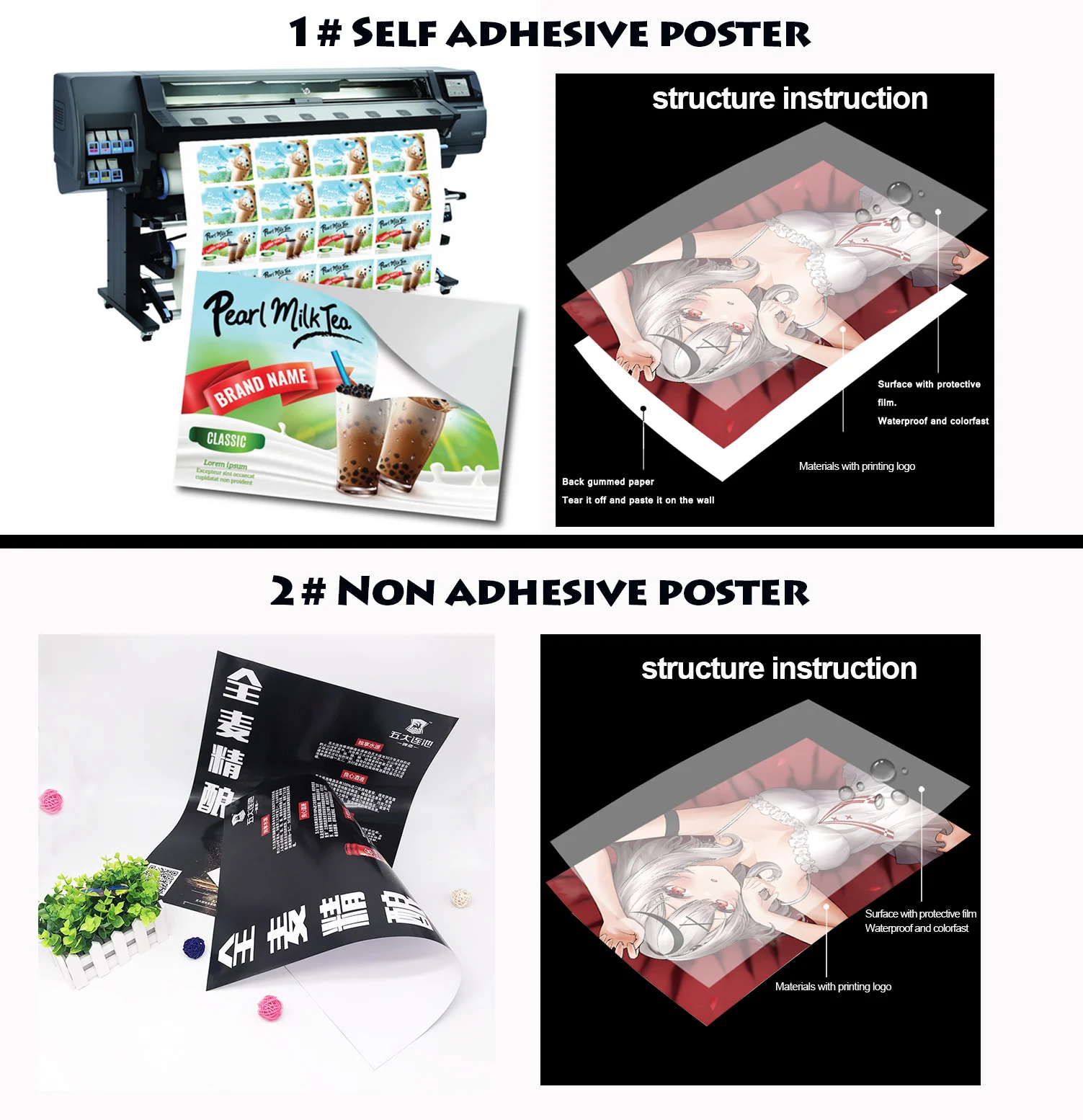 Large Size A0 A2 A3 Custom Digital Wall Poster Tube Packaging Anime ...