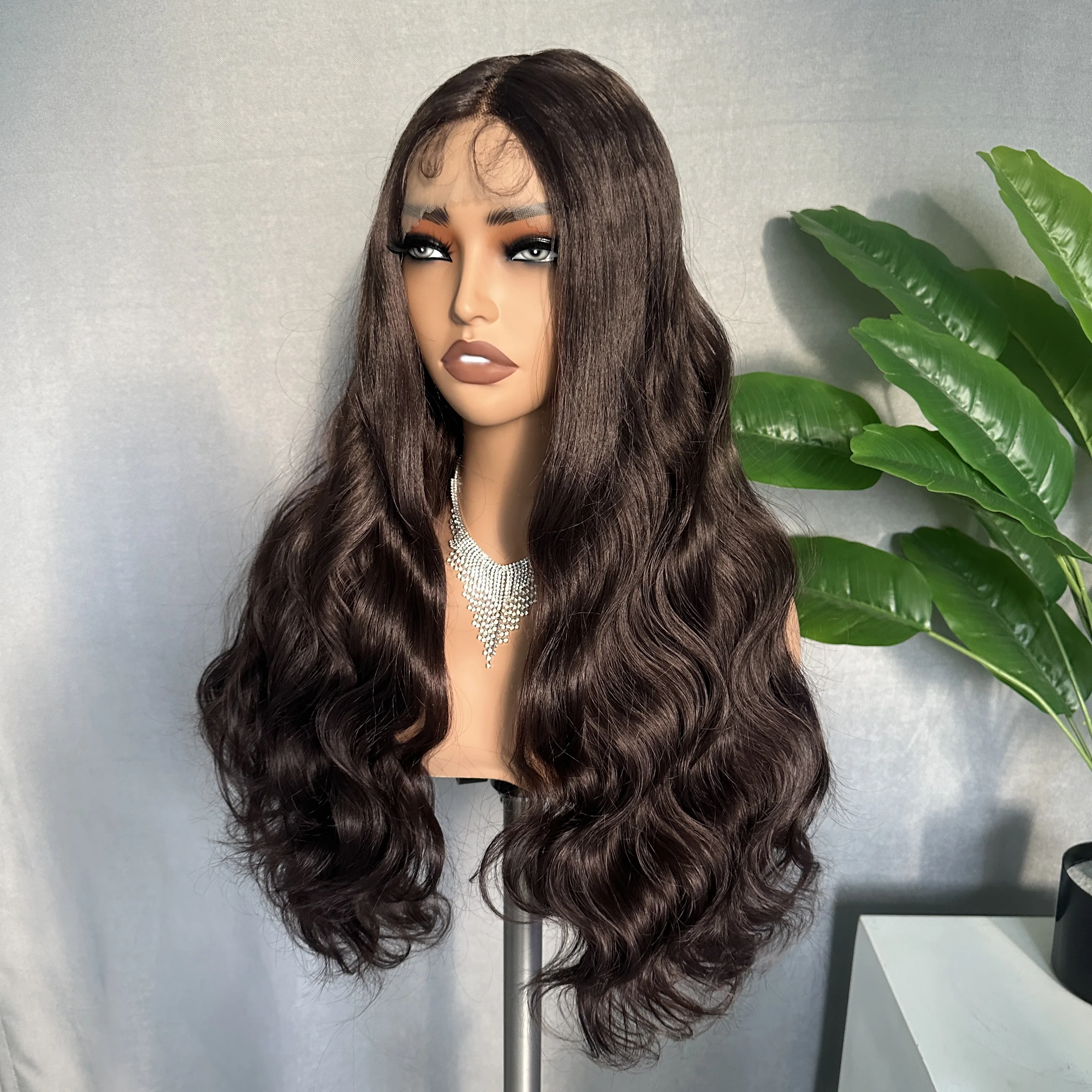 26 Inch Glueless Middle Part Wig Pre Plucked Hairline With Babyhair ...