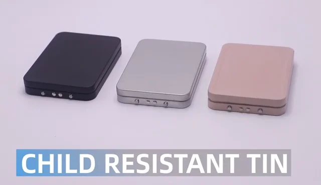 Custom Empety Metal Packaging Child Proof Packaging Child Proof Tin ...