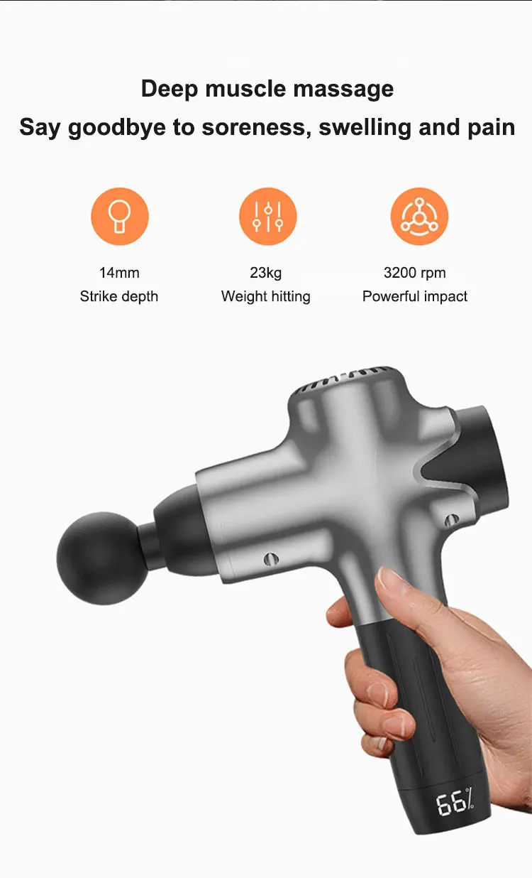 Body Massager Gun Cordless Electric Percussion Relax Fitness Massage ...
