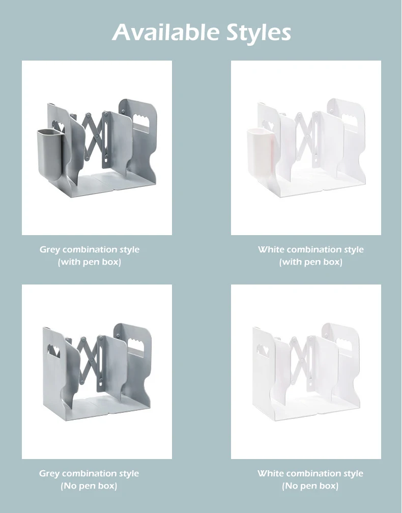 Expandable Bookcase Desktop Bookend Stand Holder Adjustable Book Ends ...