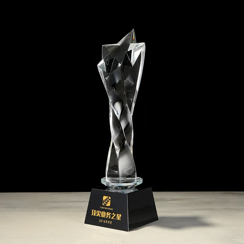 25th Anniversary Crystal Award Trophy Custom Crystal Trophy STAR Shape ...