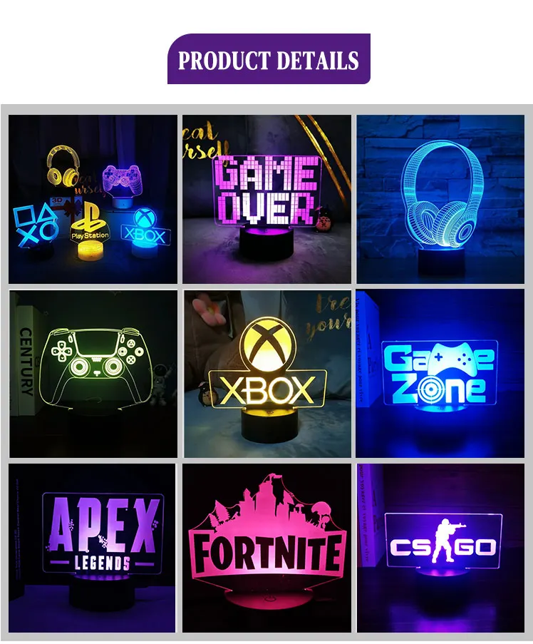 3D Decoration Night Light - Eco-Friendly Gaming Lamp