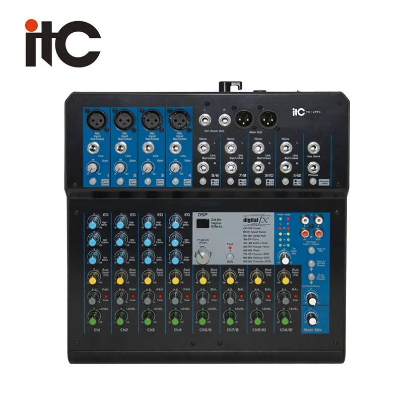 ITC Professional mixer mixing console 12 channel mini digital audio ...