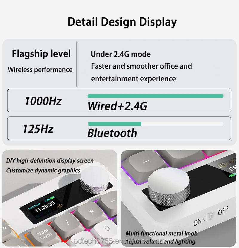 YK100 Gaming Keyboard - Compact, Wireless, RGB Backlit