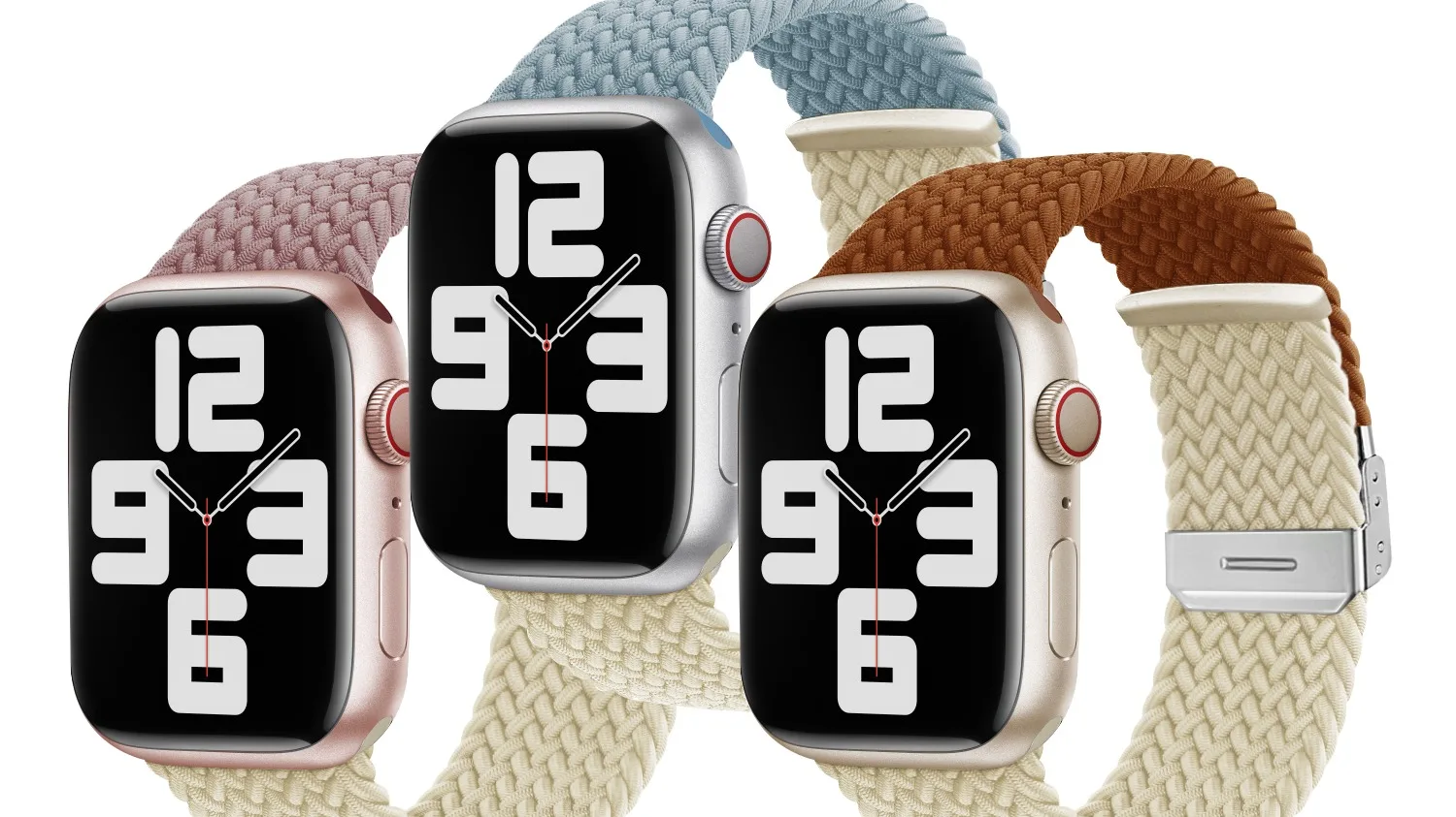 Cm 45mm 44mm Braided Fabric Watch Strap For Apple Watch Series 8 7 6 5 ...