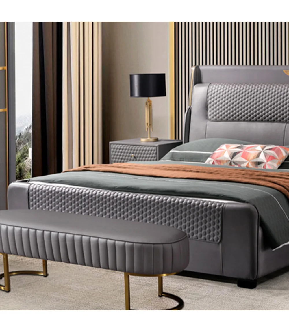 Modern Luxury King Size Upholstered Bed - Zimoo Furniture