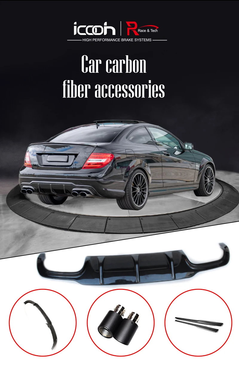 Carbon Fiber Rear Diffuser Auto Parts Body Kits Wholesale for Mercedes ...