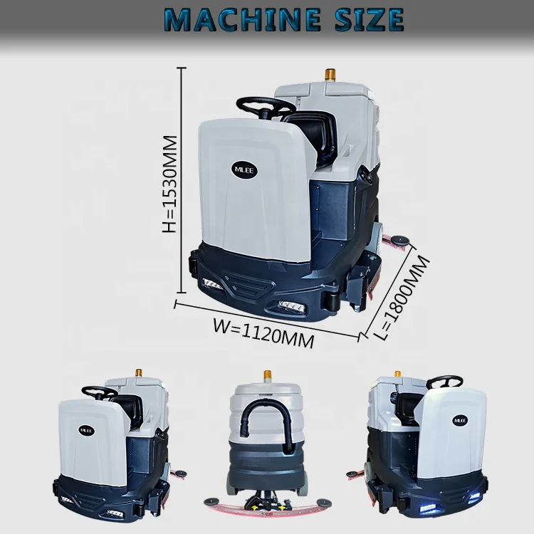 MLEE-1100 230L Commercial Industrial Auto Floor Cleaning Automatic Ride ...