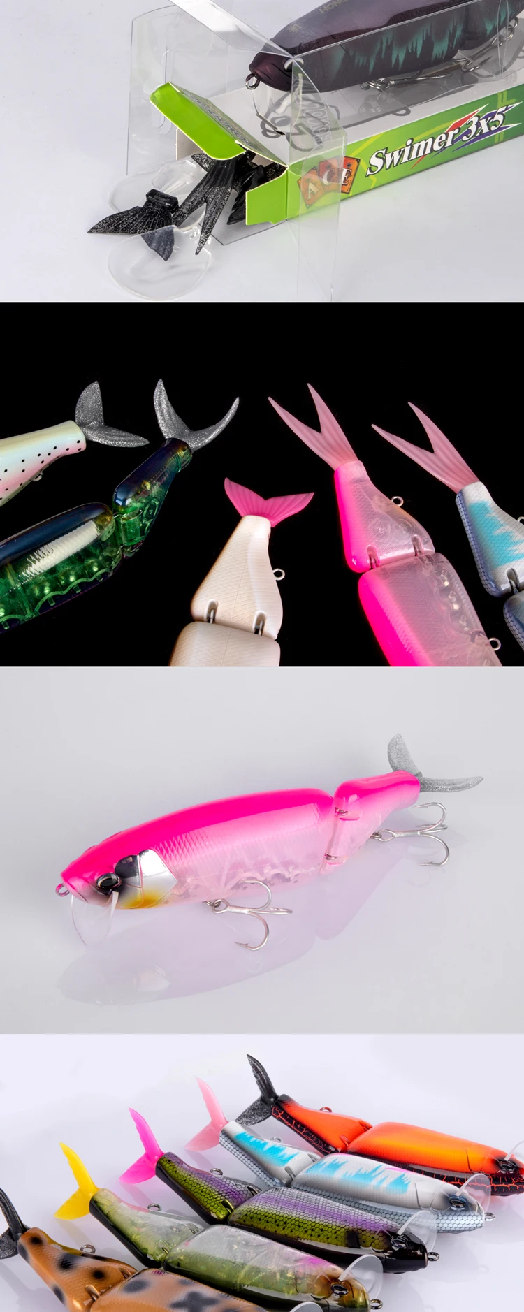 135mm 48g 165mm 86g Bass Lure Freshwater Segmented Fishing Lures Pesca Segmented Swimbait ...