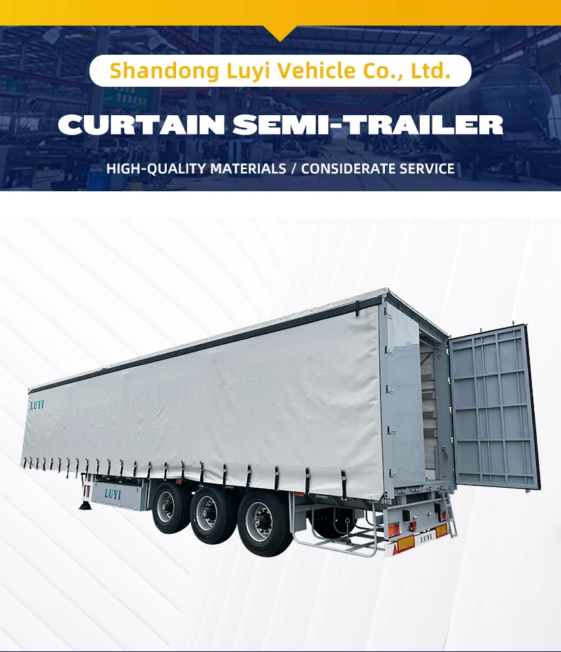 European Design With Waterproof Board Cargo Box Trailer 3 Axle Side ...