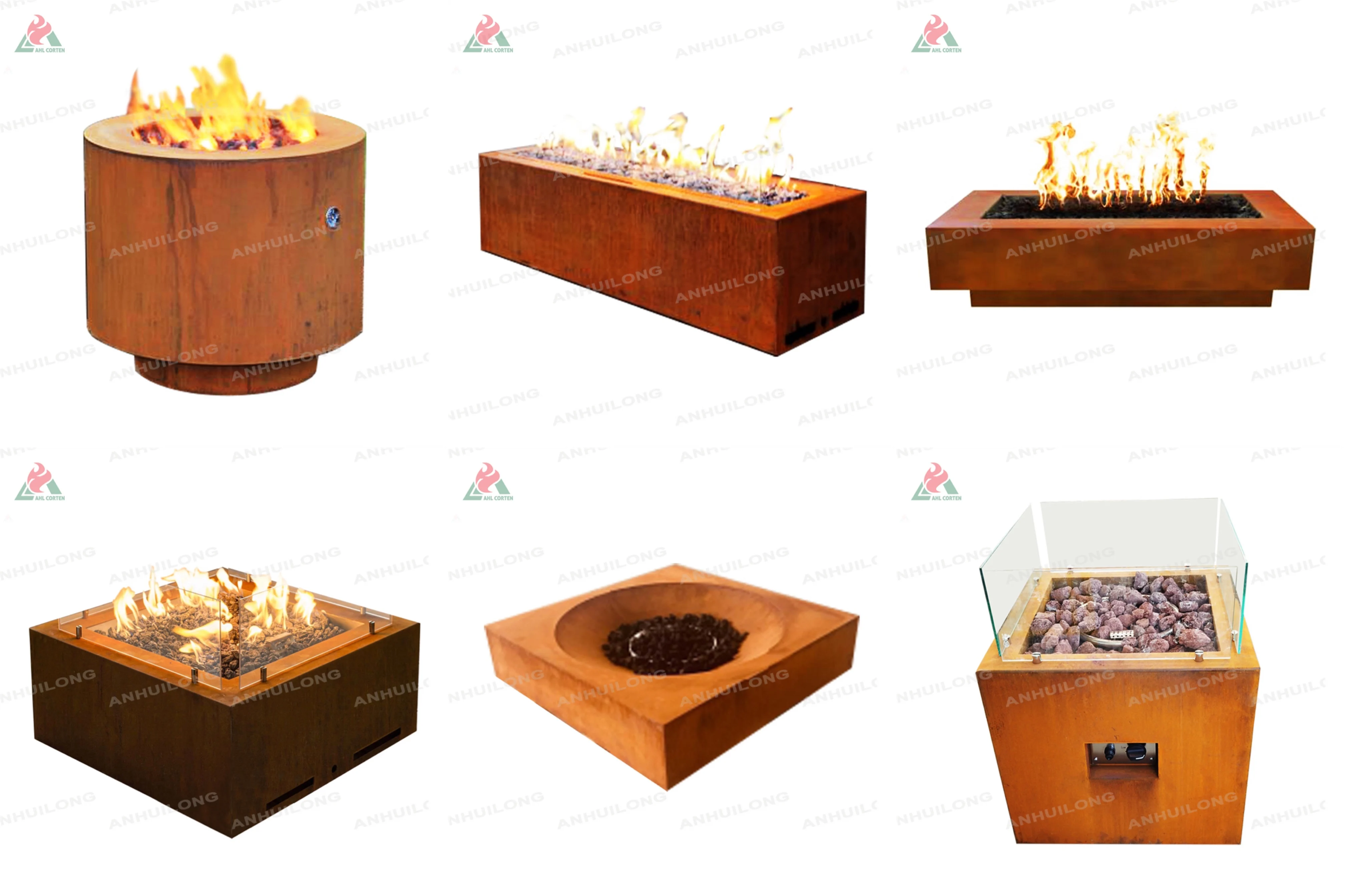 Corten Steel Propane Fire Pit Table /corten Steel Firepit /corten Steel ...