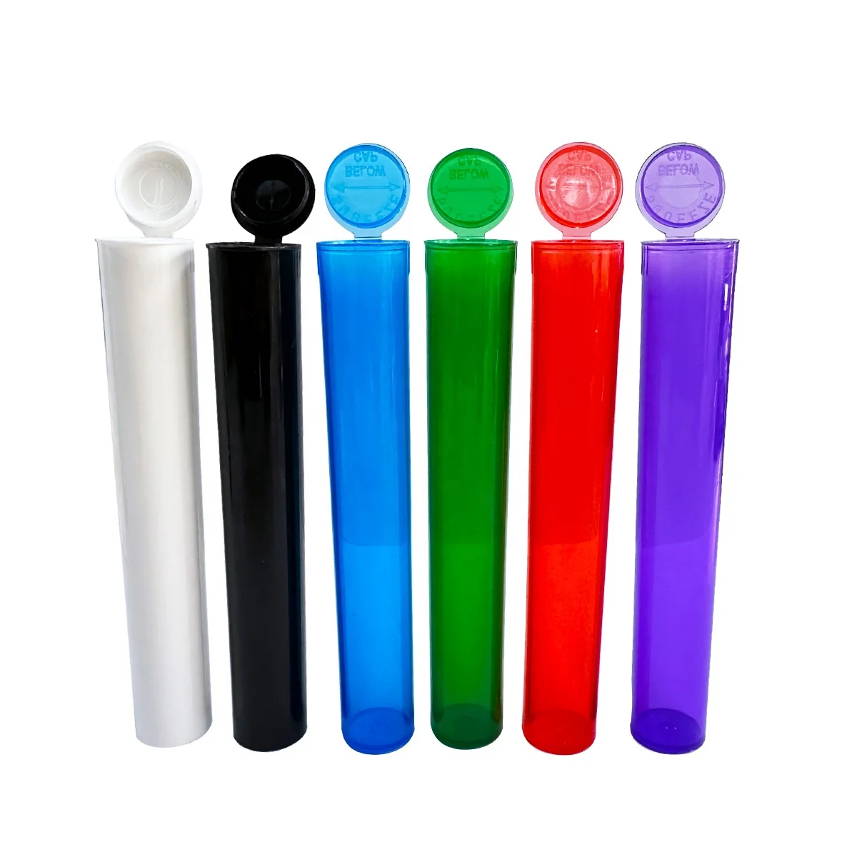 Child-Resistant 116mm Plastic Pre-roll Tubes With Custom Heat Shrink ...