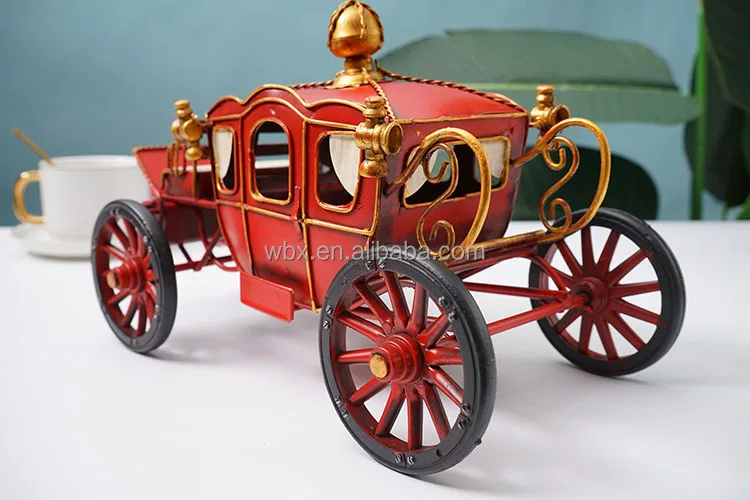 Horse Drawn Wheeled Vehicle Retro Classic Carriage Model