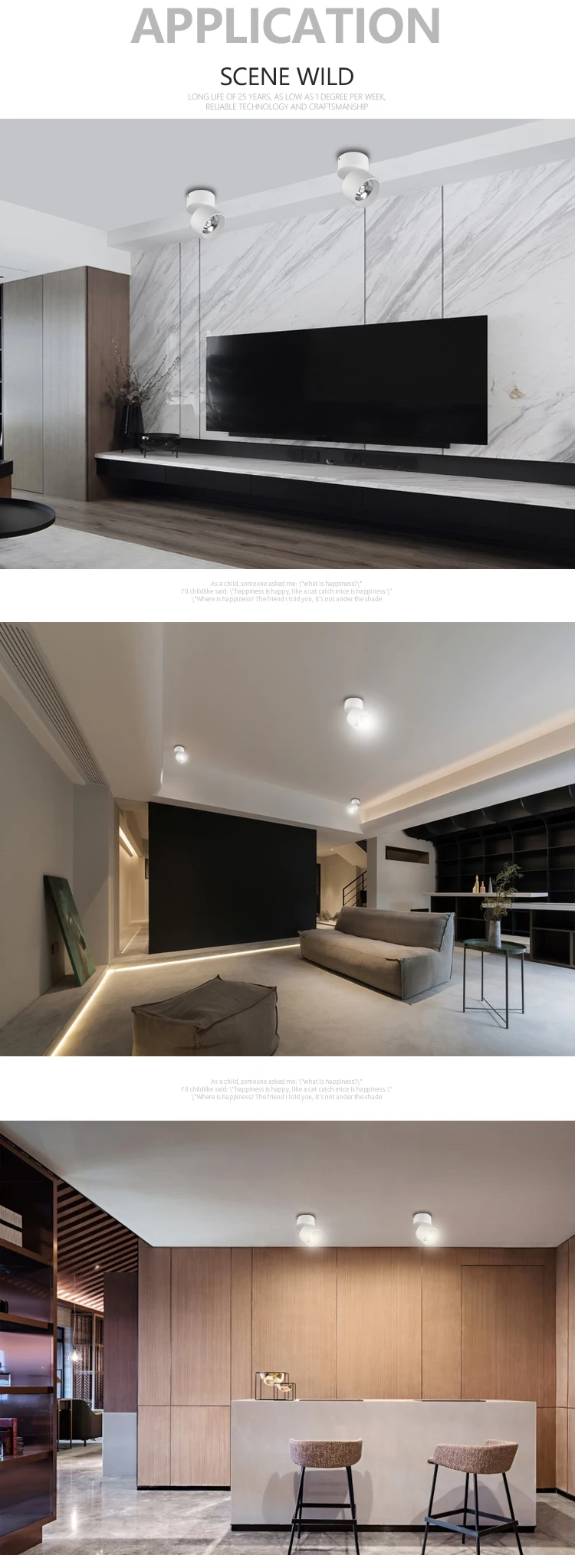 Surface Mounted Spotlight - LED Folding Downlight for Living Room