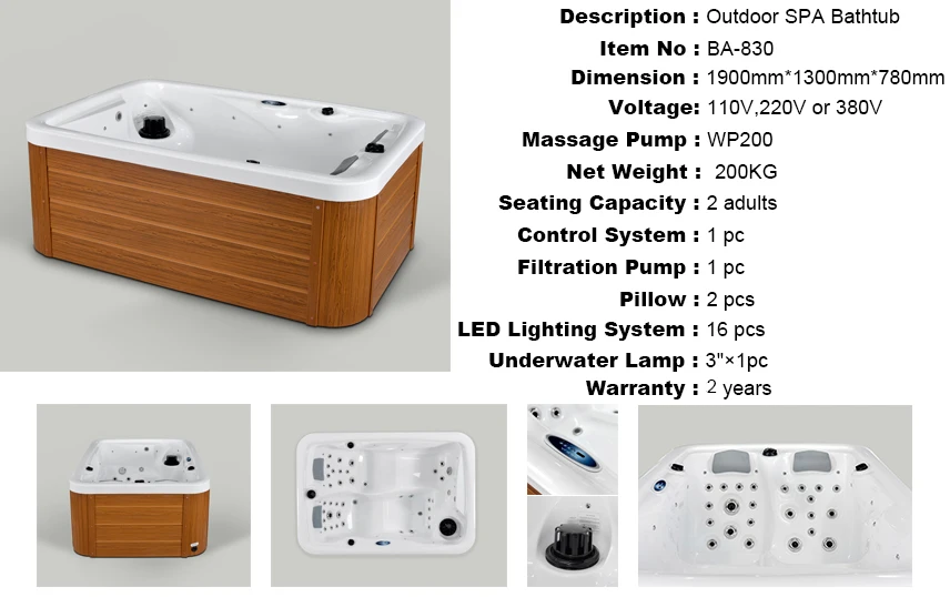 Hot Spa Tubs Balboa Jaccuzi Hot Tub Spa Machine 2 Persons