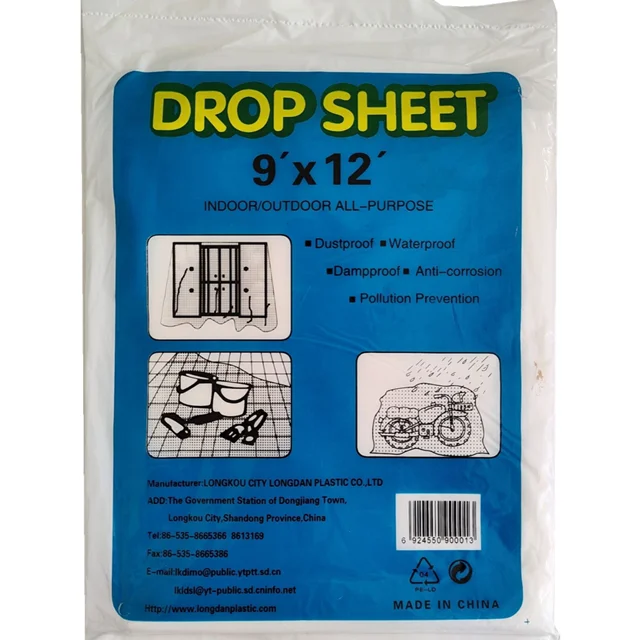 Plastic Drop Sheet for Painting, PE Drop Cloth Fillm Rolls, Plastic ...
