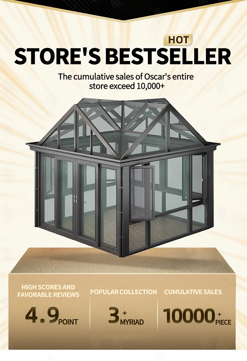 Num Frame Low-E Tempered Insulated Glass Four Season Veranda Arc Roof ...