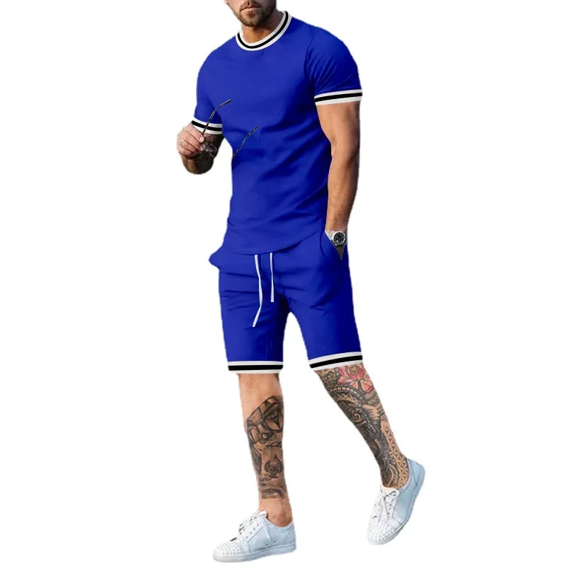 Custom Summer Men Clothing Short Sets Two Piece Sets Blank Polyester 2 ...