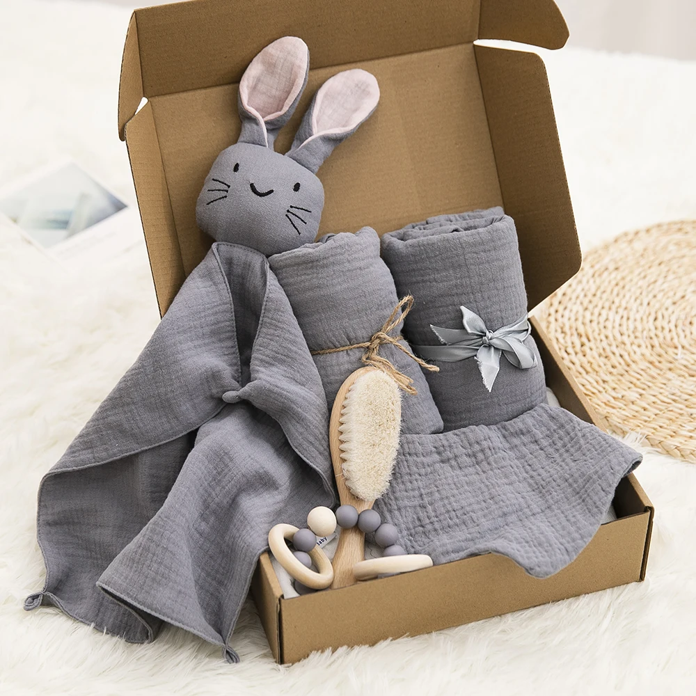 Newborn Baby Welcome Gift Set Boy Girl Unisex Gift Box Dark Gray - Buy ...