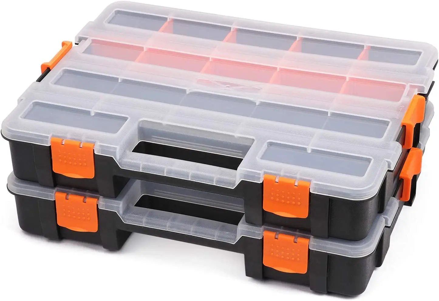 Customizable 34-Compartment Plastic Tool Box Organizer - Double Side ...
