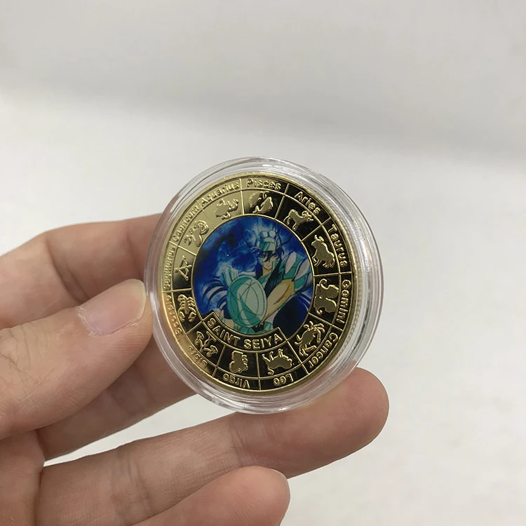 Custom Made 5 Types Japanese Anime Saint Seiya Metal Gold Coin