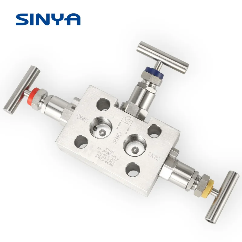 3 Way Valve Manifold for Pressure Gauge - Sinya Stainless Steel