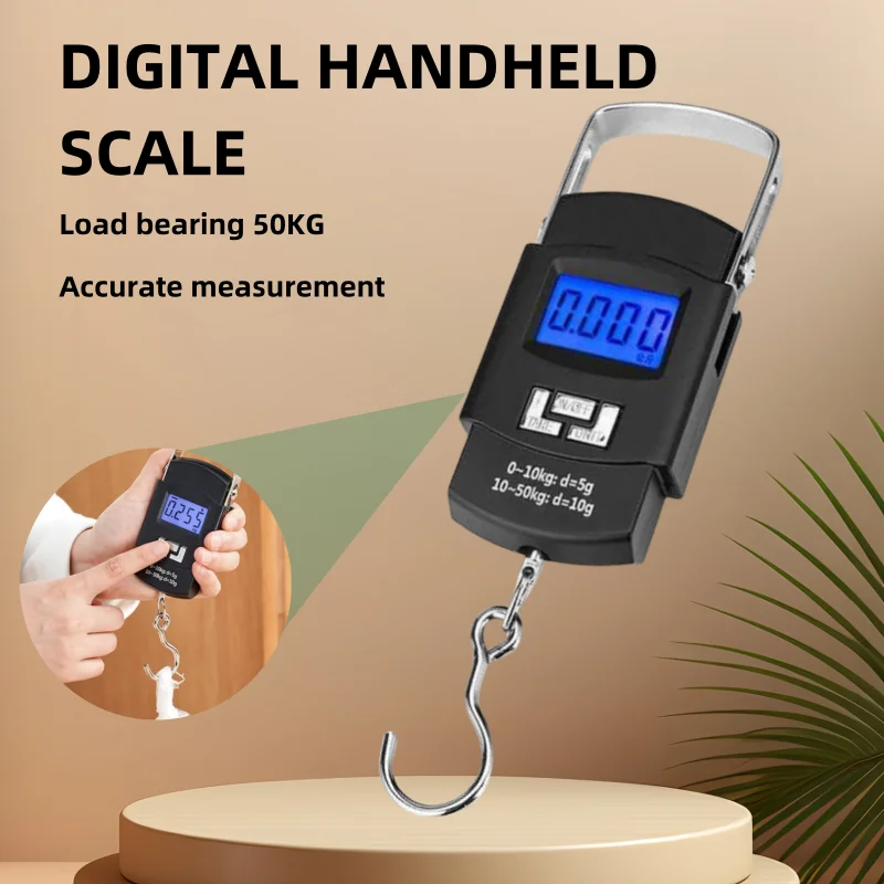 50kg Black Digital Weighing Scale Accuracy Measuring Scale with Hook ...