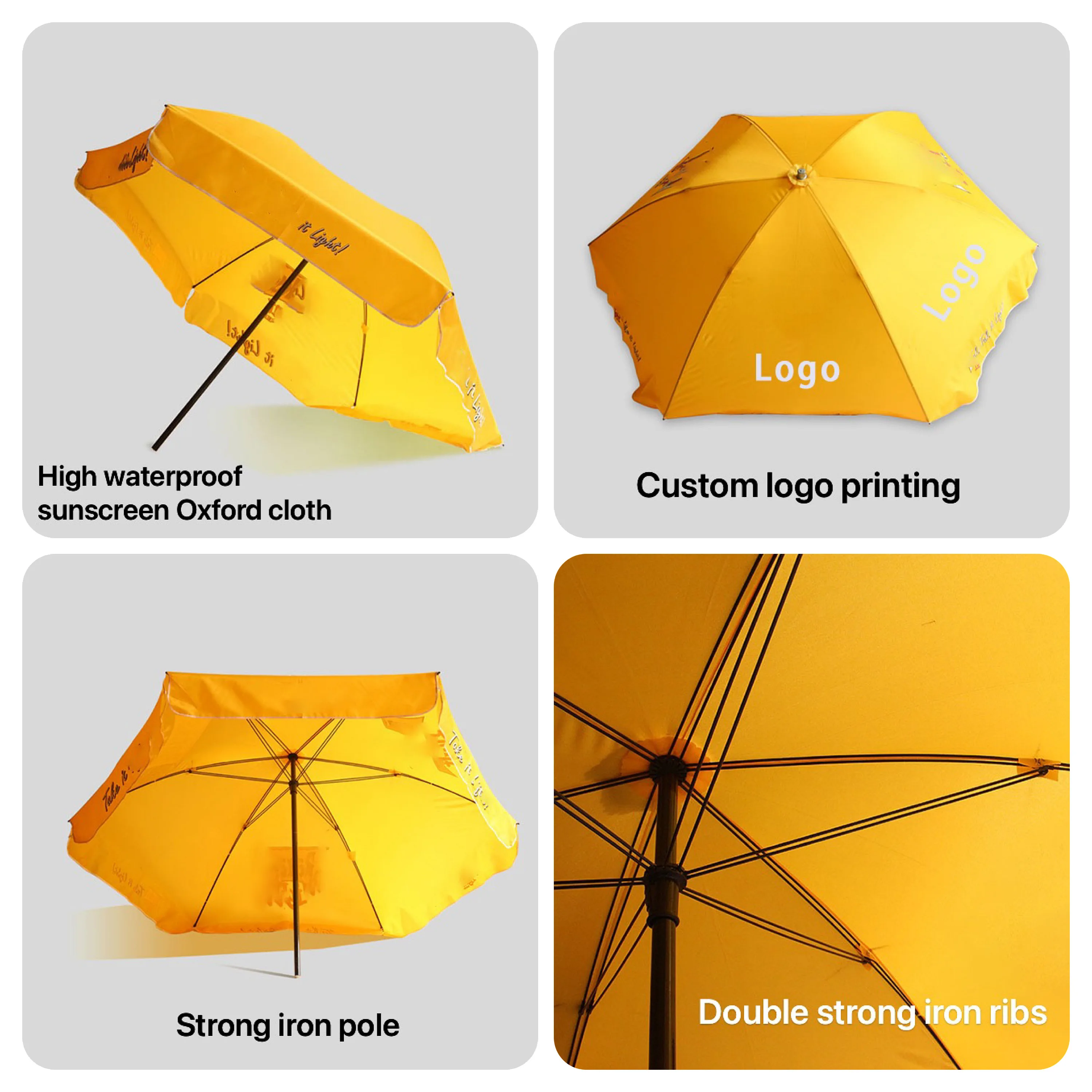 High Quality Custom Logo Printed Parasols for Outdoor Use
