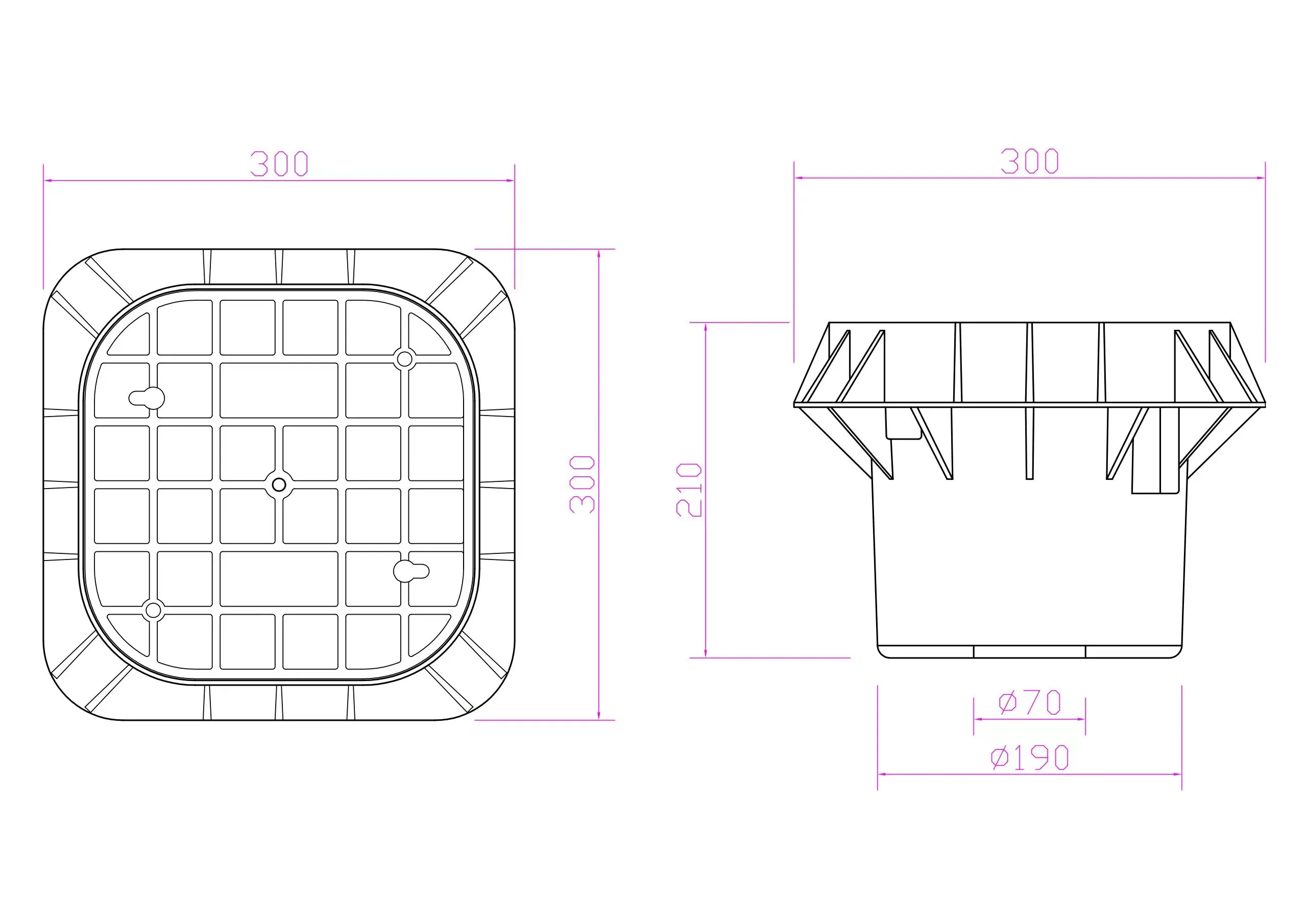 Ground Observation Well Grounding System - JSH 300*300*210mm