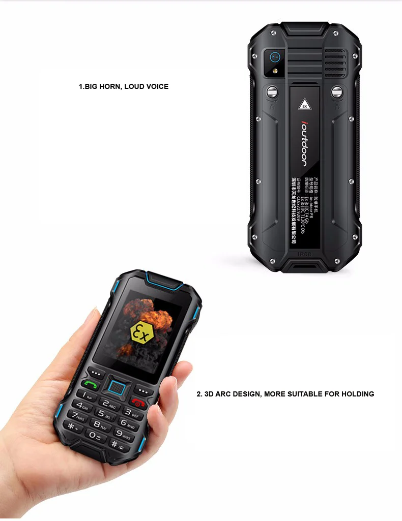 High Quality Rugged Phone F6 Explosion-proof Three-proof Mobile Phone ...