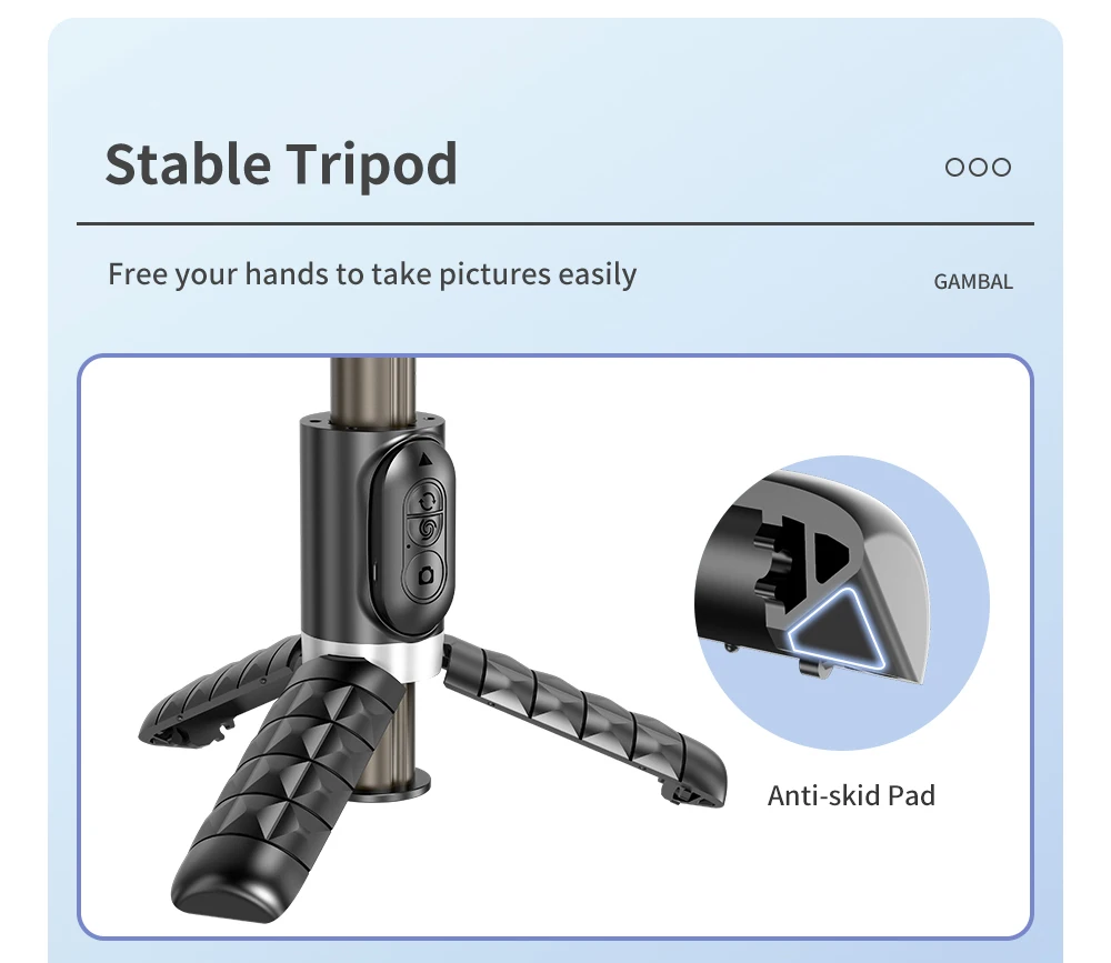 Gimbal Stabilizer Lamp Face Tracking With App Rotation Wireless Selfie ...