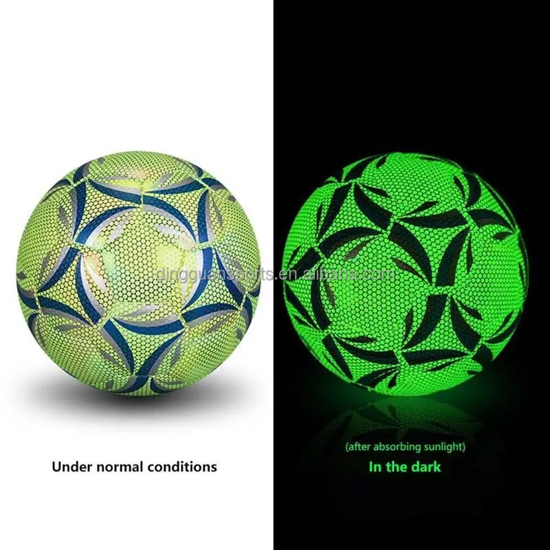Standard Size 5 Reflective Soccer Ball Luminous Night Glow Footballs ...