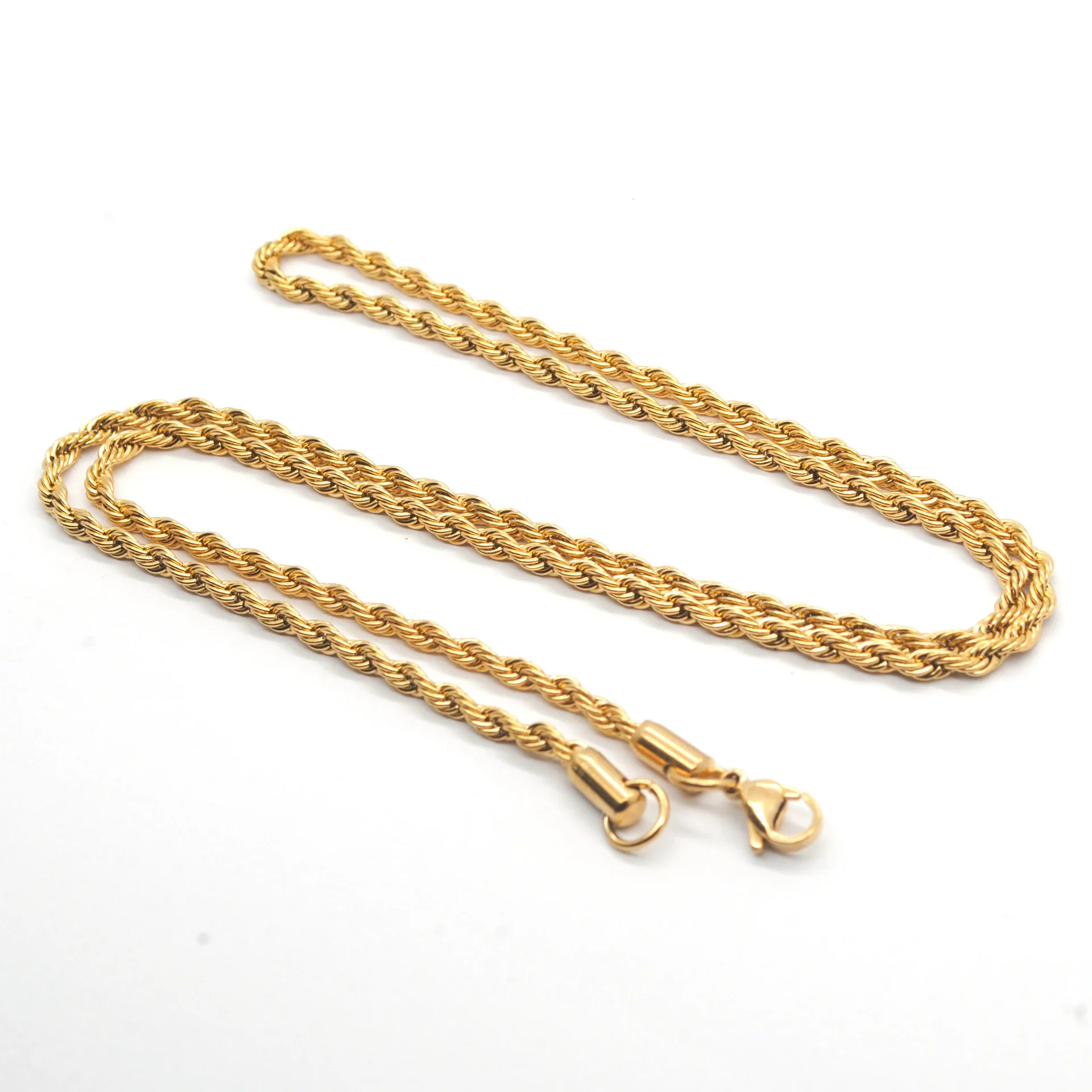 Titanium 18k Gold Stainless Steel Italian Gold Twist Rope Link Choker ...