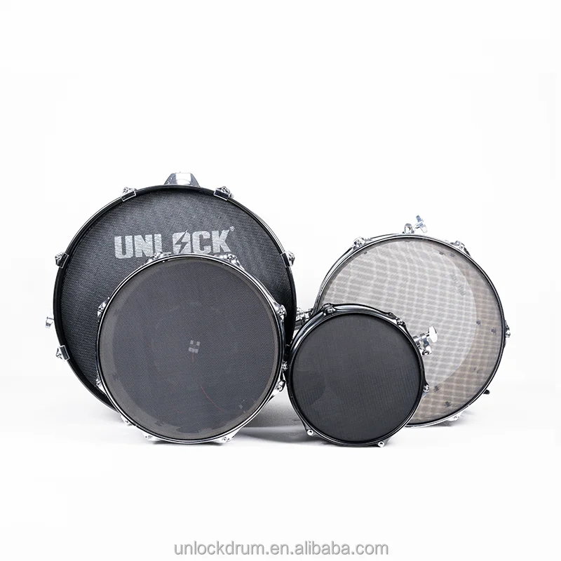Unlock "black Electric Drum Set - 2/3 Layer Mesh Head,Silent Practice ...