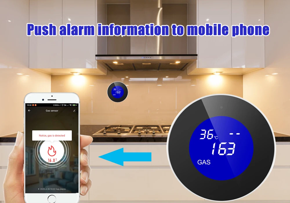 2024 New Tuya Smart WiFi Methane Gas Leak Detector Household Natural ...
