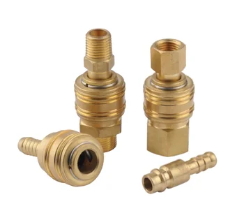 Nickel-plated Brass Single Open&close Air Couplings European/germany ...