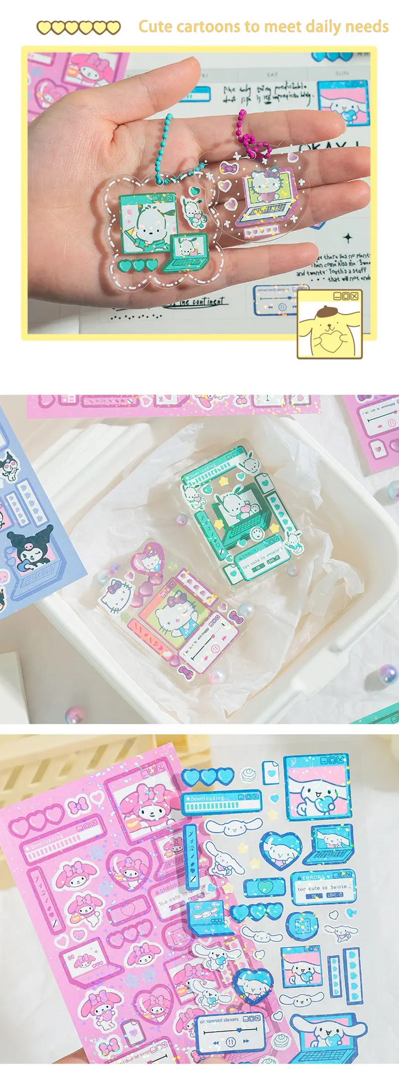 Cartoon Pudding Dog Melody Cute Plate Diy Goo Card Sticker Hand Account ...