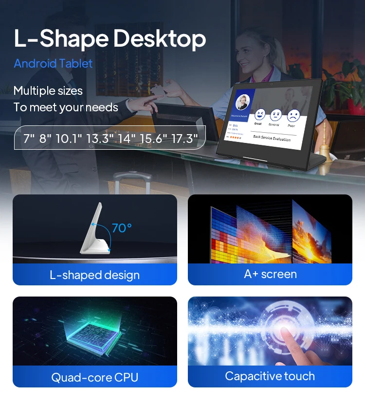 L Shape Rk3399 14 Inch Ordering Poe Power Tablet Desktop Devices System ...