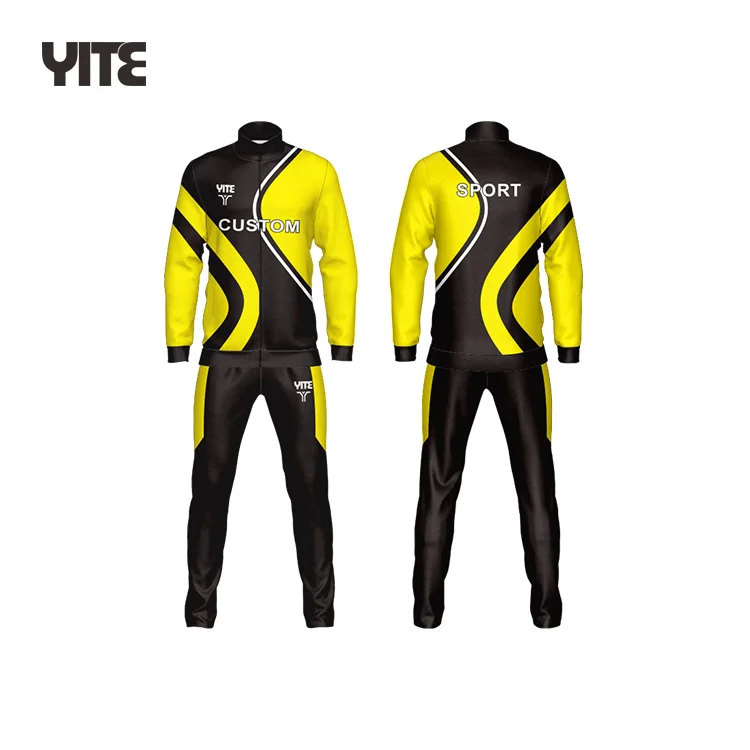 High Quality Cool Fluorescent Yellow Sportswear Jacket Set Tracksuit ...