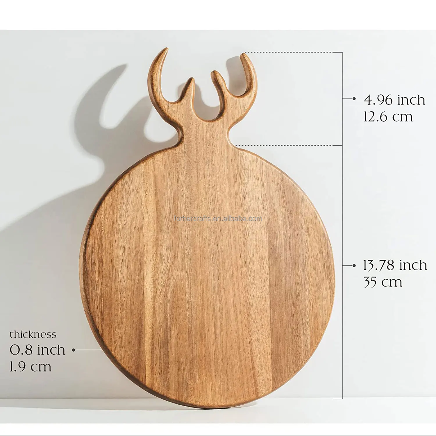 Large Round Cutting Board,Acacia Wood Serving Board Reversible 14 ...
