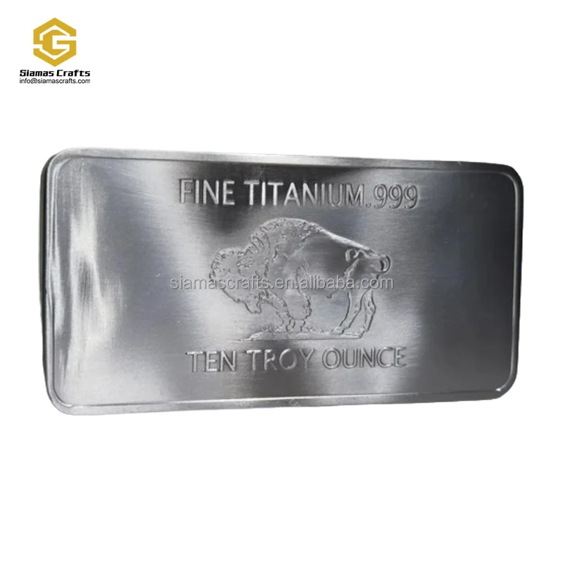 USA Buffalo 10oz Fine .999 Titanium Bullion Bar - Ideal for Souvenirs ...