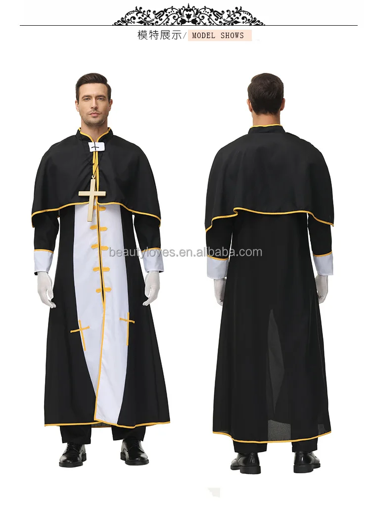 Medieval Priest Costume - Catholic Church Religious Soutane