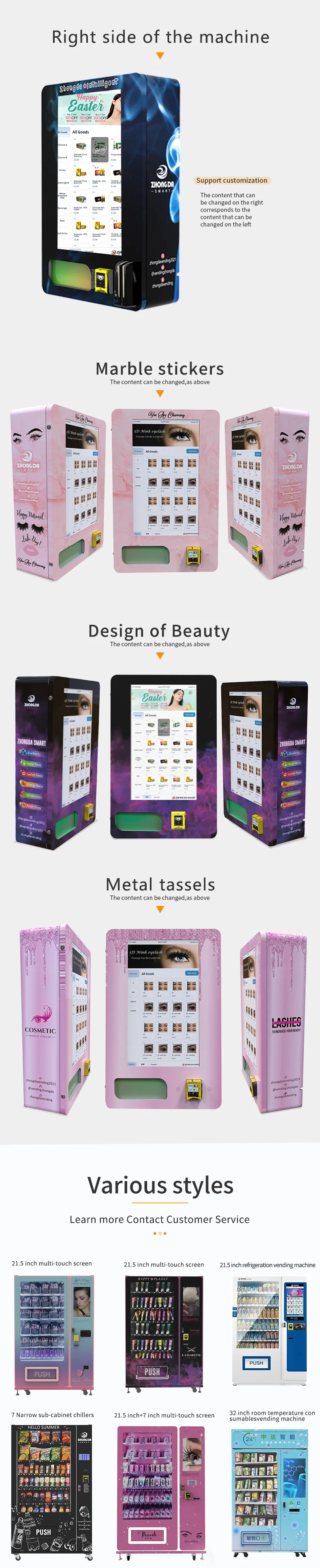 24 Hours Self-service Smart Vending Machine For Age Verification Touch ...