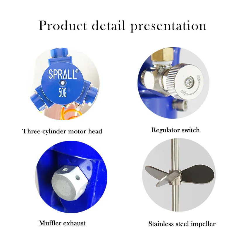 SPRALL 50 Gallon Industrial Liquid Mixer - Easy to Operate