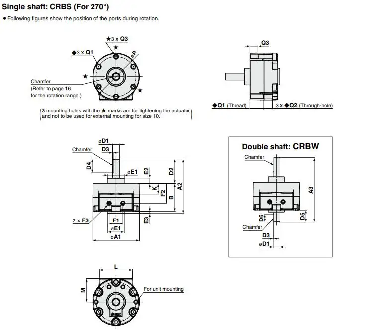 Vane Type Rotary Actuator Crb Crbs40 Crbs40-90 Crbs40-180 Crbs40-270 ...