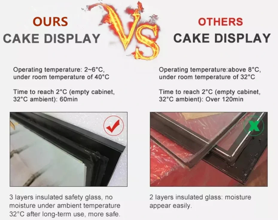 SPM Curved Chiller Pastry Showcase Refrigerator 3 Tier Stand